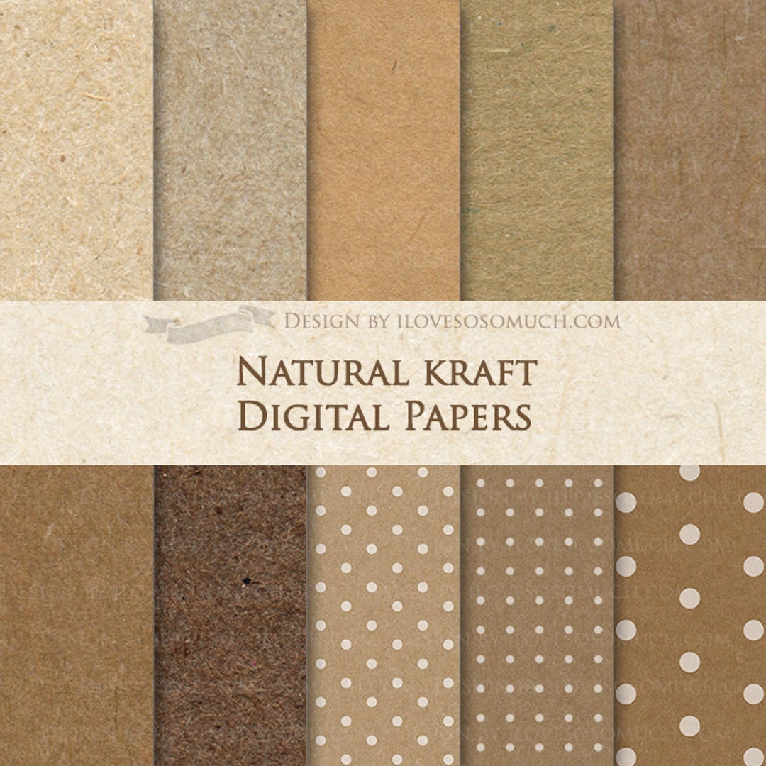 Natural Kraft Digital Paper Pack - Instant Download - DP065 - Etsy