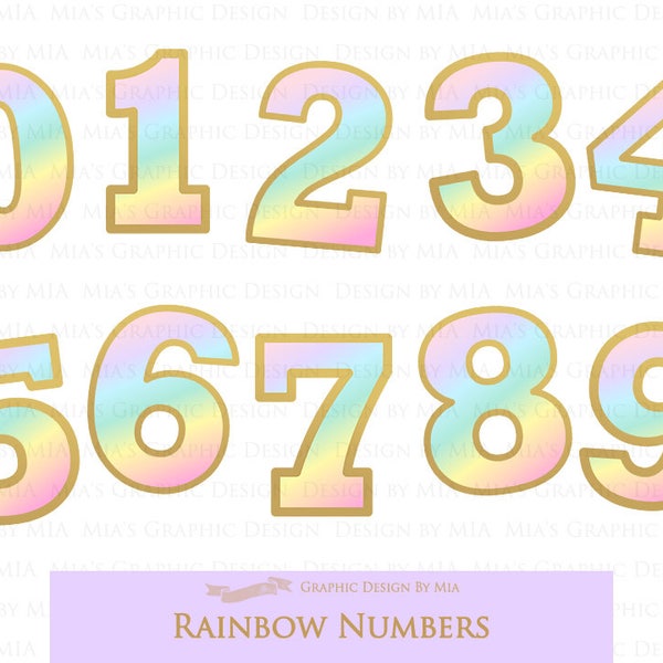 Rainbow Numbers - Etsy UK