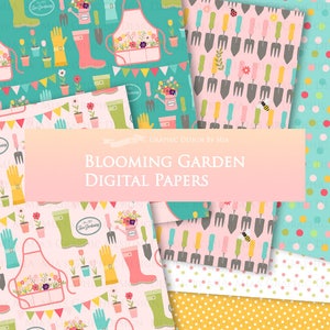 Blooming Garden, Flower, Blooming Flower, Flower Garden Digital Paper ...