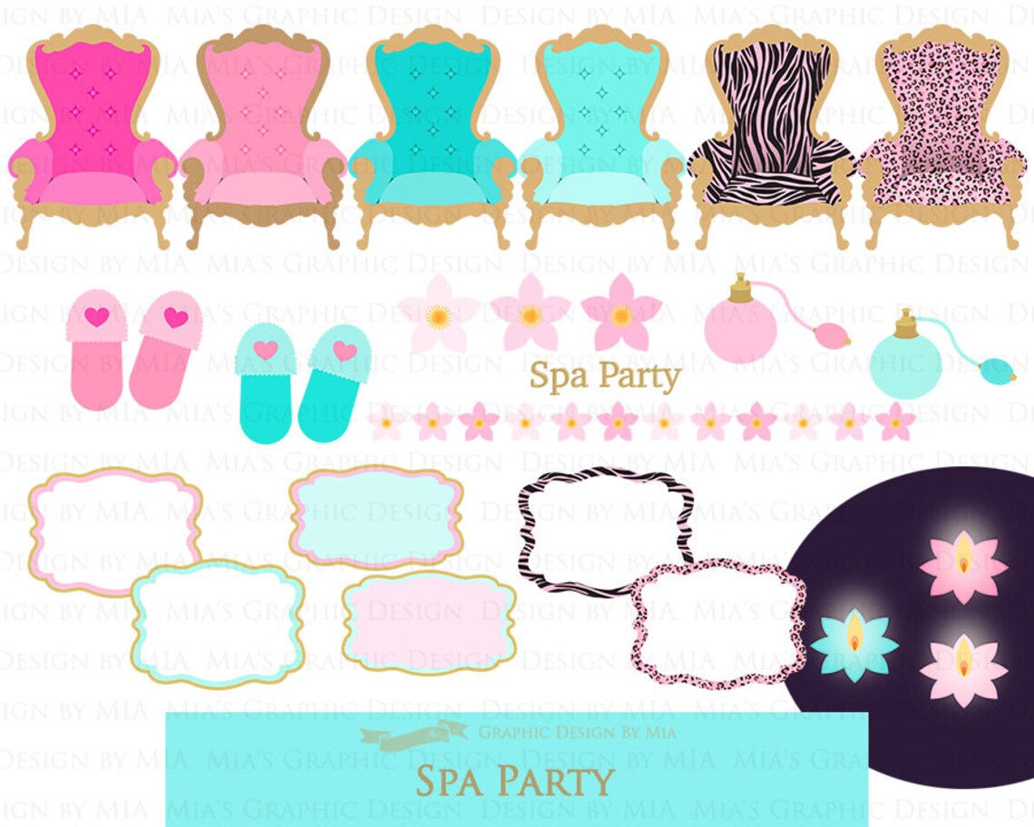 Spa, Spa Party, Spa Day, Spa Chair, Spa Birthday Party, Spa Clip Art ...