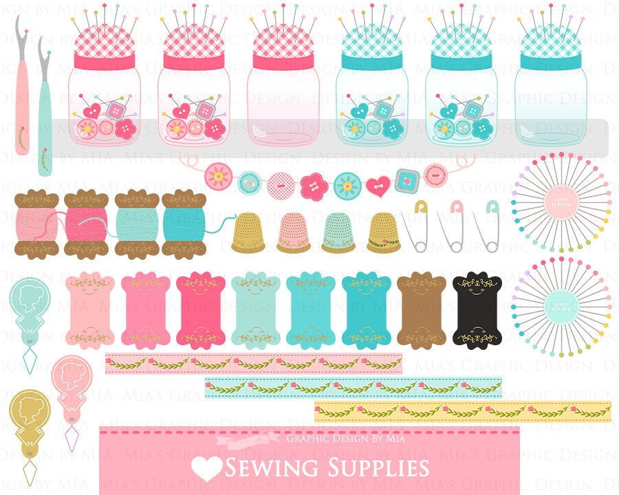 Sewing Love Sewing Supplies Sewing Notions Sewing Clip Art - Etsy España