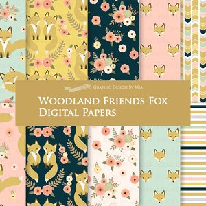 Fox Clipart, Flat Gold Fox, Woodland Friends, Fox Digital, Fox Clip Art ...
