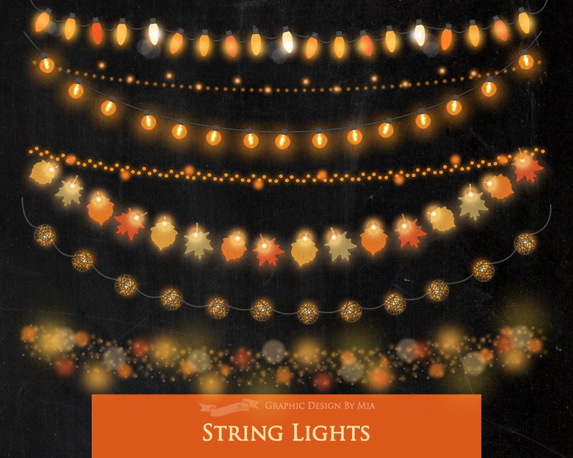 String Lights Clipart Fairy Lights Clipart Party Lights - Etsy