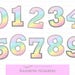 Rainbow Numbers, Silver Glitter Numbers, Number Clip Art - Instant ...