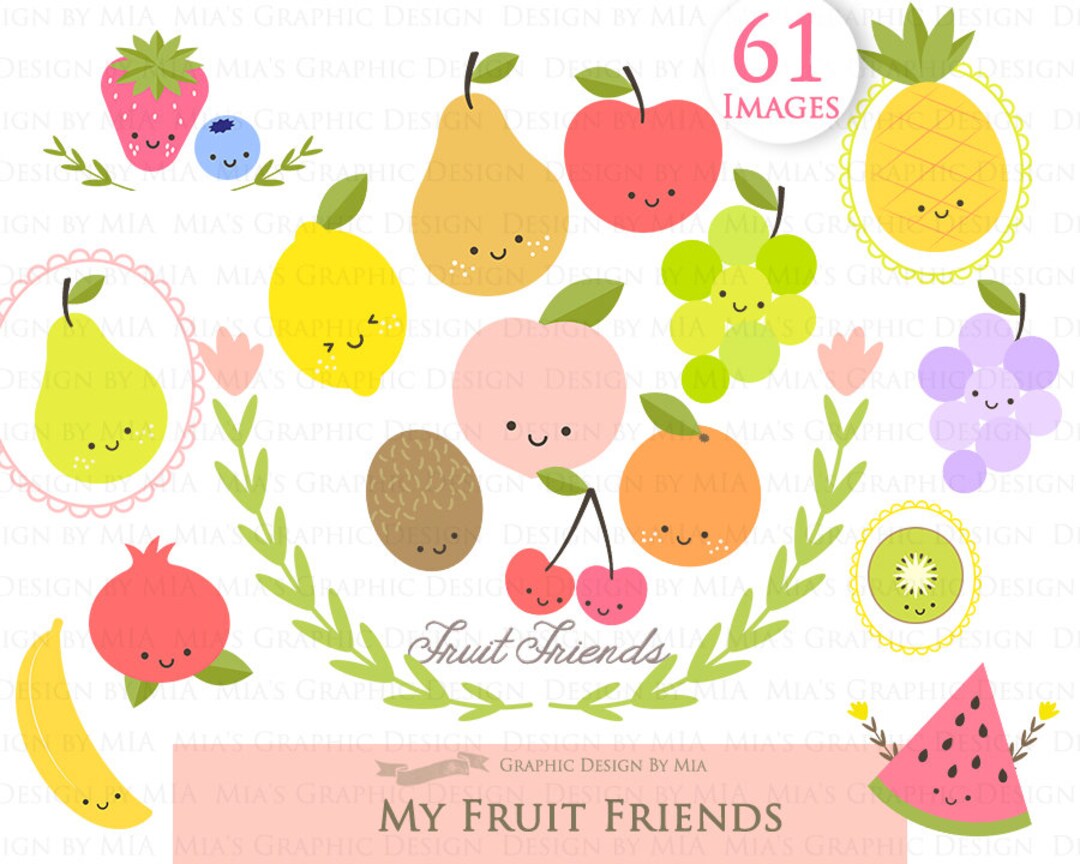 Fruits, Fruit, Kawaii Fruits, Fruit Friends, Pineapple, Watermelon ...
