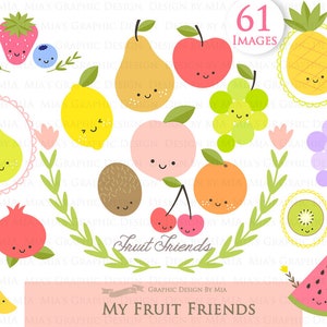 Fruits, Fruit, Kawaii Fruits, Fruit Friends, Pineapple, Watermelon ...