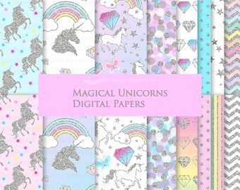 Magical Unicorns Gold Glitter Unicorns Einhorn Unicorn | Etsy