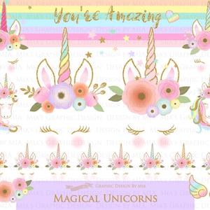 Magical Unicorns, Unicorn Horns, Unicorn Faces, Unicorn Heads, Gold ...