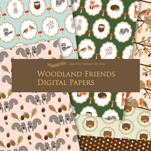 Woodland Friends, Woodland Animals, Forest Friends, Woodland Digital ...