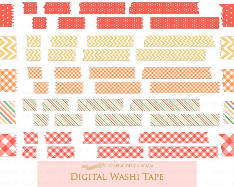 Digital Washi Tape Transparent Washi Tape Clip Art Instant - Etsy
