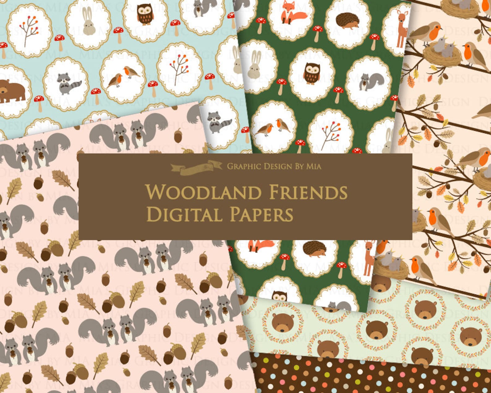 Woodland Friends, Woodland Animals, Forest Friends, Woodland Digital ...