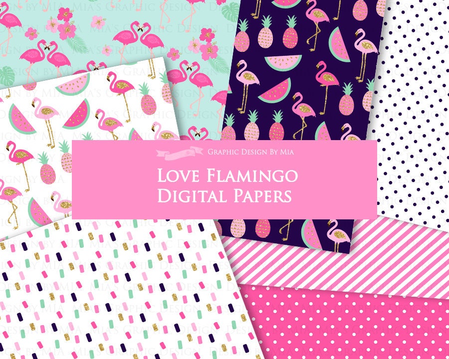Flamingo, Love Flamingo, Pink, Glitter Gold, Pink Pineapple, Hawaiian ...