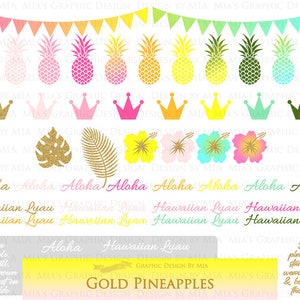 Pineapple. Gold Pineapple, Gold Glitter, Hawaiian Party, Aloha, Luau ...
