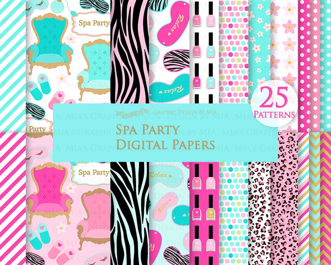 Spa, Spa Party, Spa Day, Spa Chair, Spa Birthday Party, Spa Digital ...