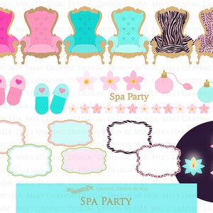Spa, Spa Party, Spa Day, Spa Chair, Spa Birthday Party Clip Art ...