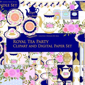 Tea, Tea Party, Tea Cup, Afternoon Tea, Rose, Royal Blue Tea Clip Art ...