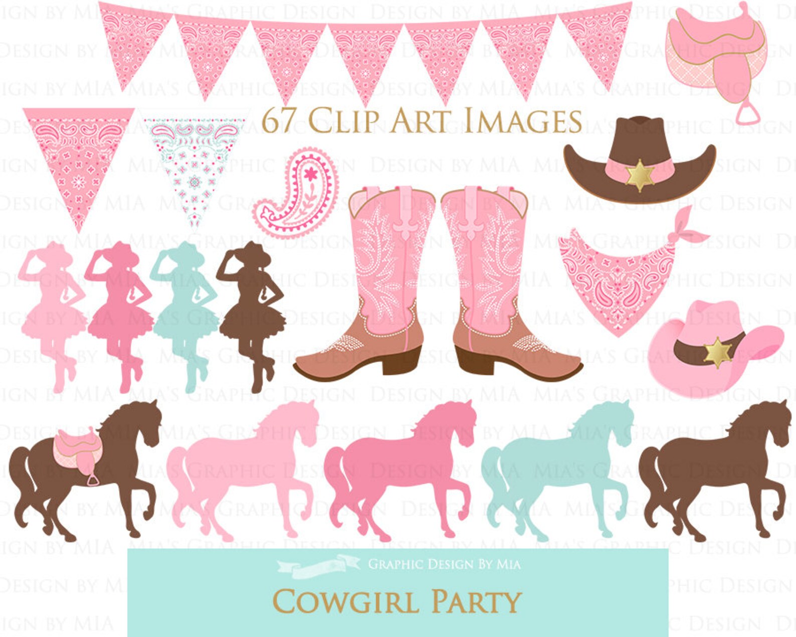 Cowgirl Clip Art Cowgirl Digital Cowgirl Party Cowgirl - Etsy