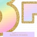 Rainbow Numbers, Gold Glitter Numbers, Number Clip Art - Instant ...