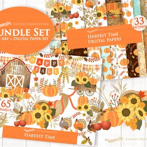 Thanksgiving, Harvest, Harvest Time, Autumn, Fall Clip Art + Digital ...