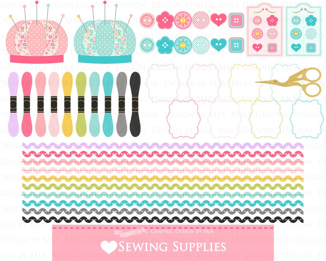 Sewing Love Sewing Supplies Sewing Notions Sewing Clip Art - Etsy