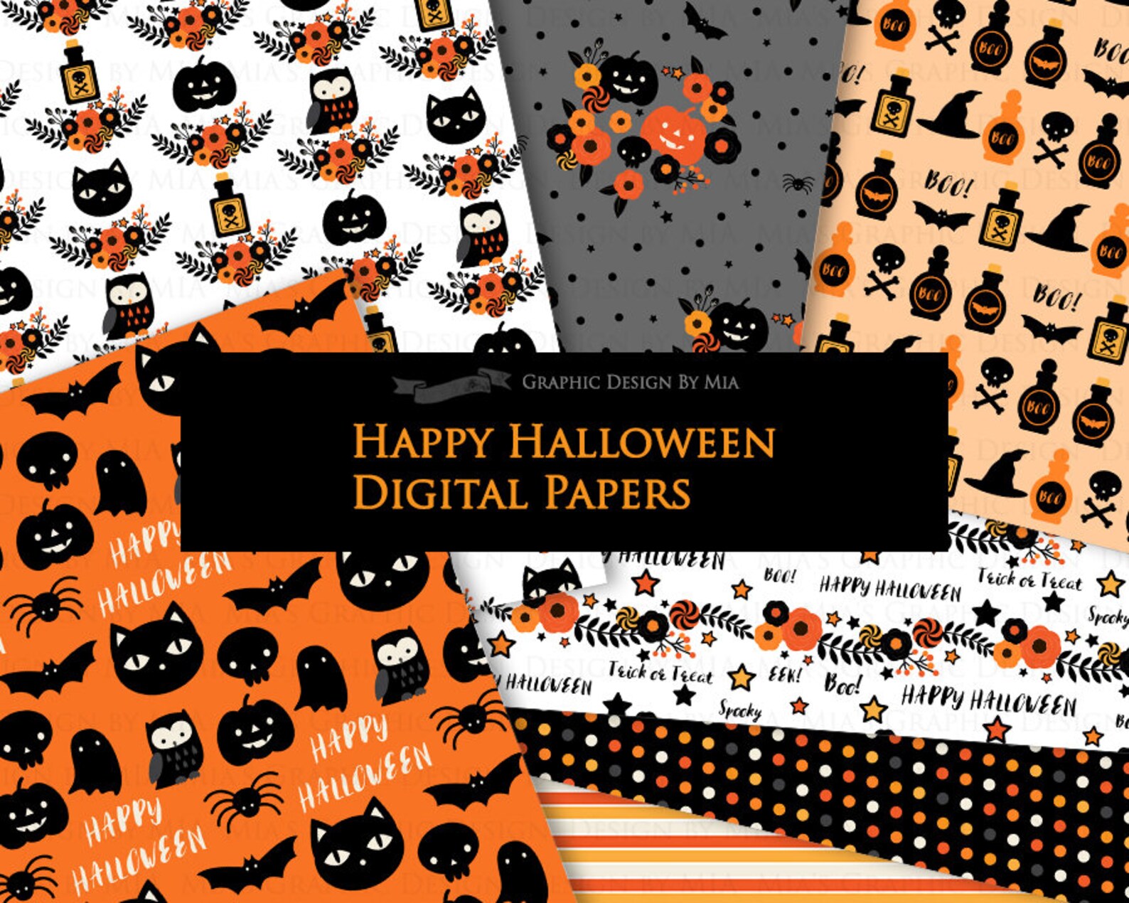 Halloween Clipart, Halloween Digital Paper, Fall Digital, Autumn ...