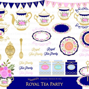 Tea, Tea Party, Tea Cup, Afternoon Tea, Rose, Royal Blue Tea Clip Art ...