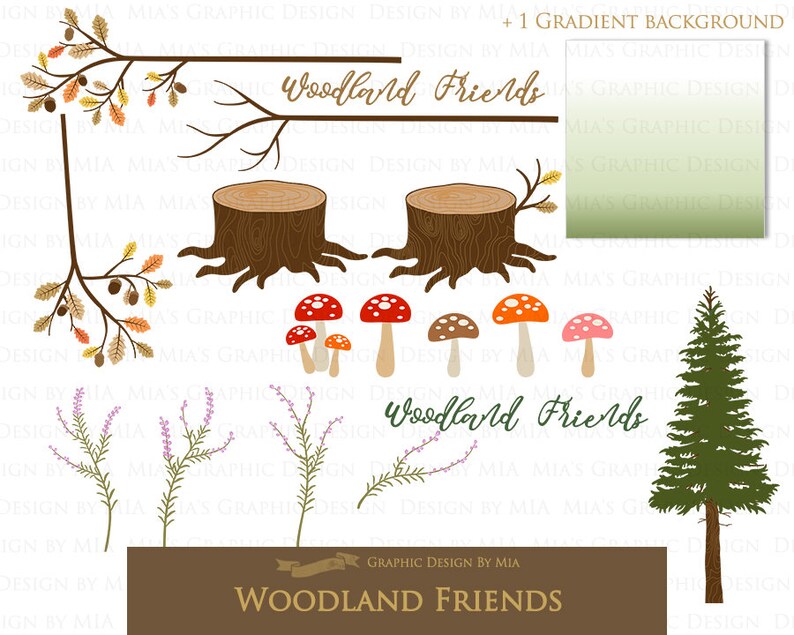 Woodland Friends, Woodland Animals, Forest Friends, Woodland Digital ...
