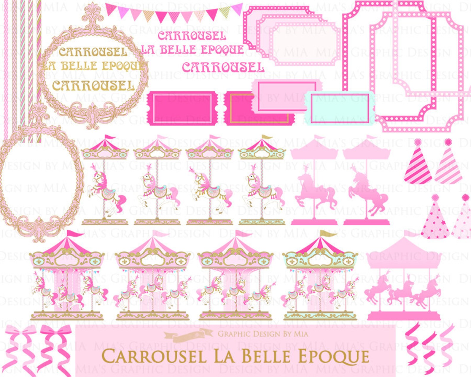 Carousel, Merry Go Round, Pink, Carousel Digital, Paris, Carrousel La ...