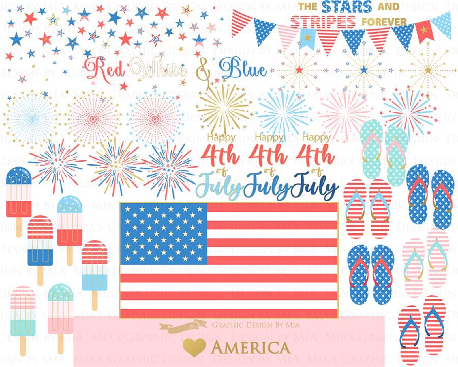 4th of July, Patriotic Pattern, USA, Stars and Stripes, Flag, Red White ...