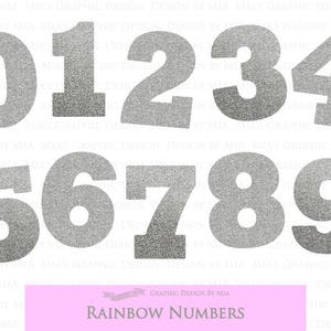 Silver Numbers, Silver Glitter Numbers, Numbers Clip Art Instant ...