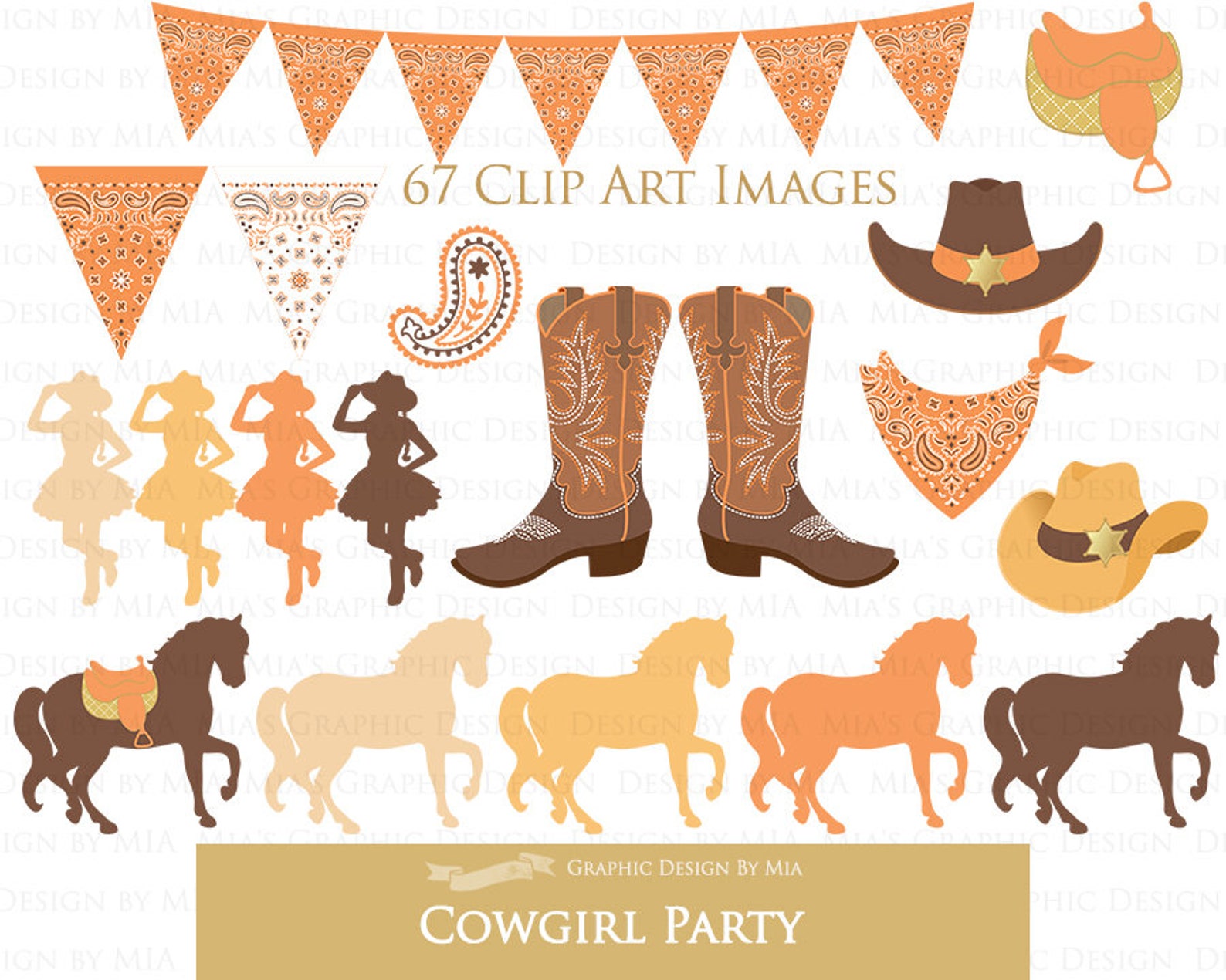 Cowgirl Clipart Cowgirl Digital Paper Cowgirl Digital | Etsy