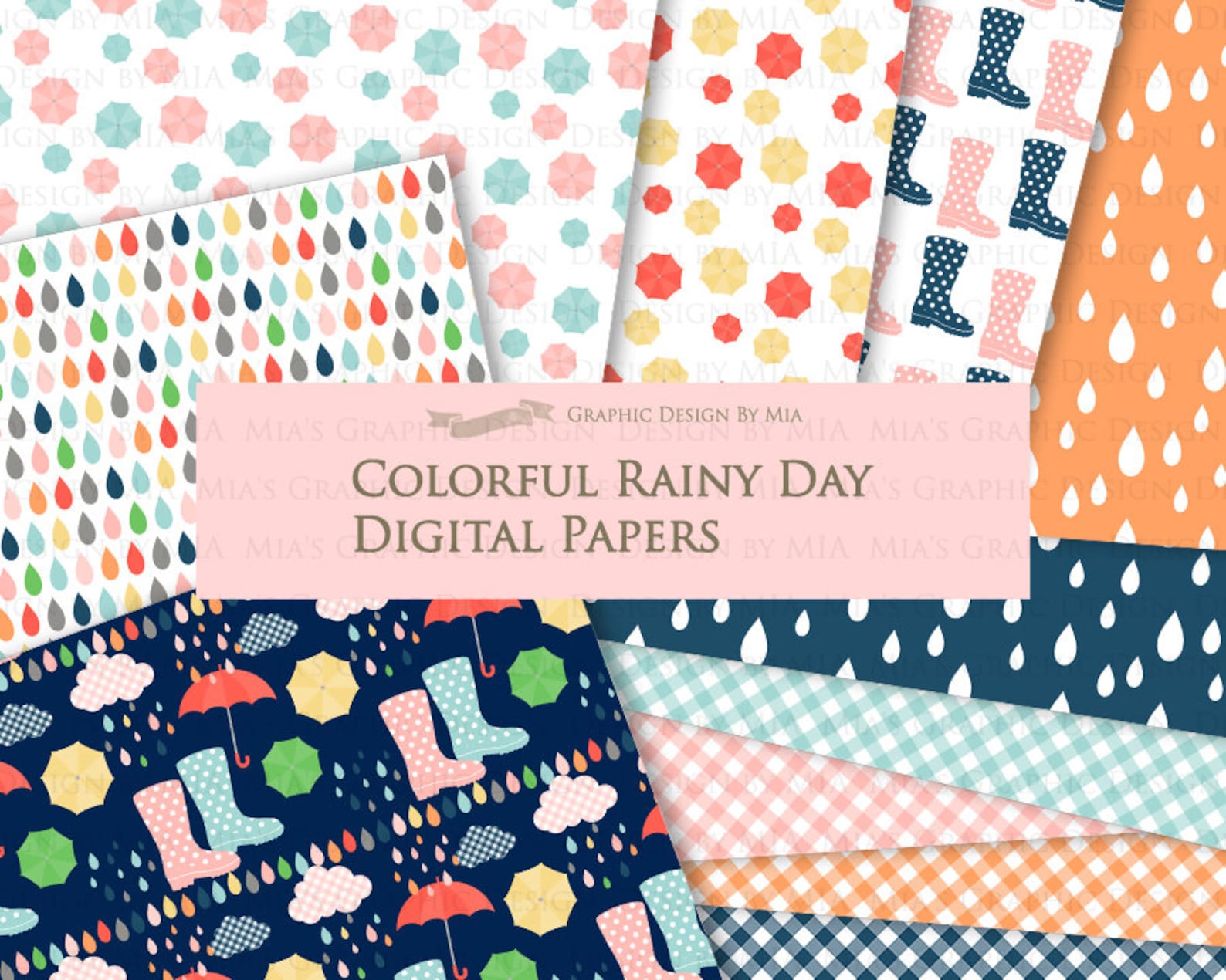 Rain Rain Boots Umbrella Rain Images Raindrop Clouds - Etsy