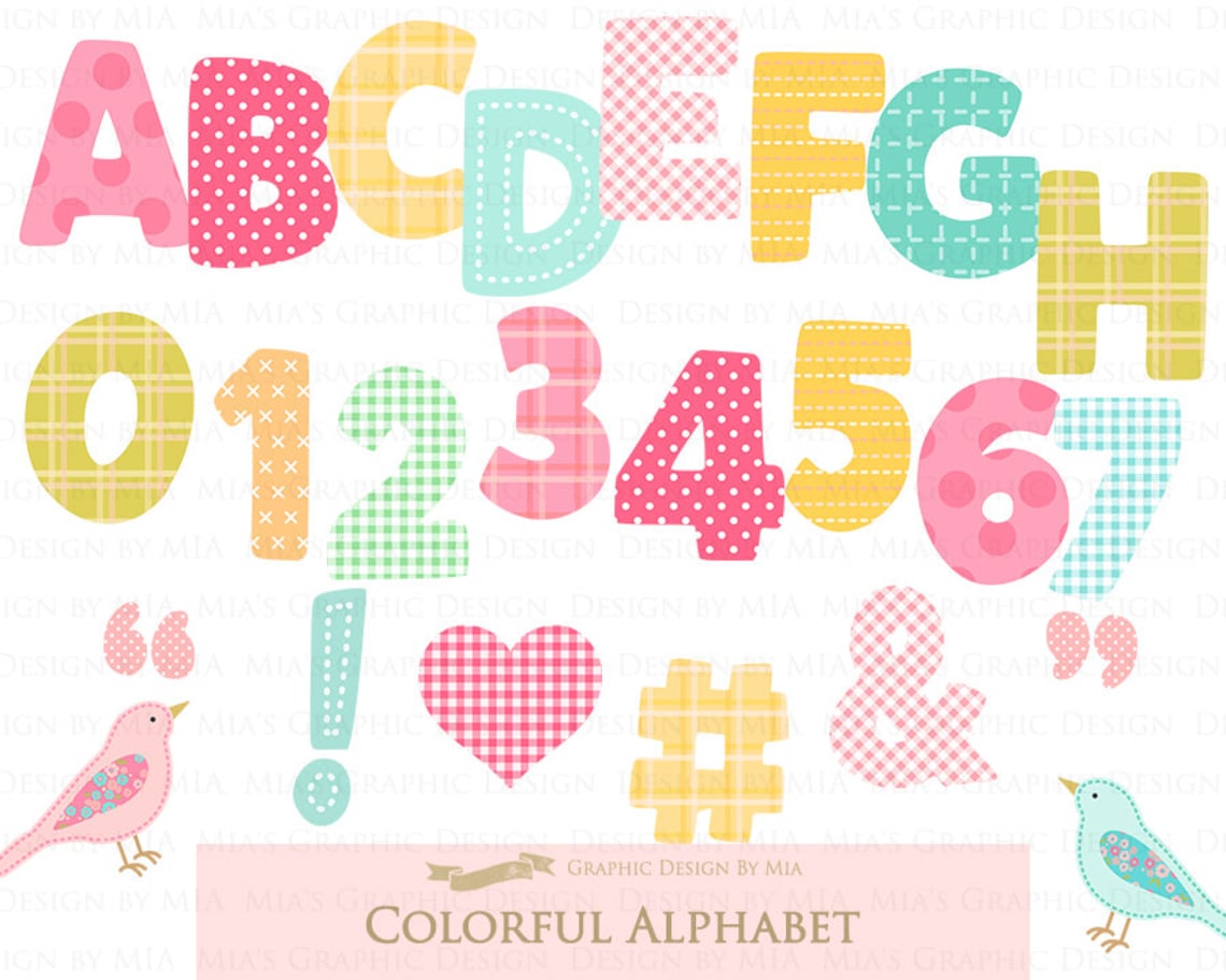 Alphabet & Numbers Colorful Alphabet Colorful Capital - Etsy