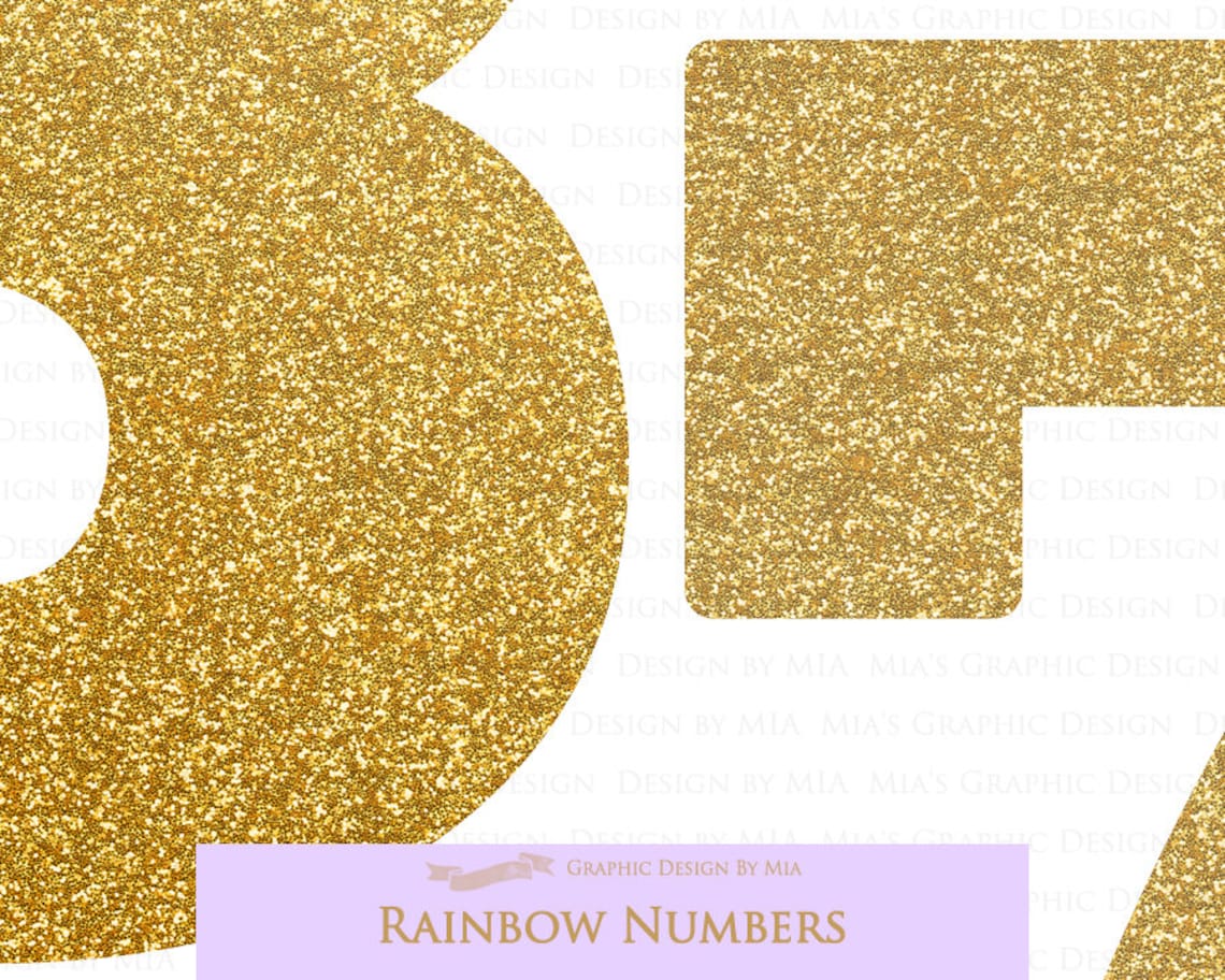 Gold Numbers, Gold Glitter Numbers, Numbers Clip Art - Instant Download ...