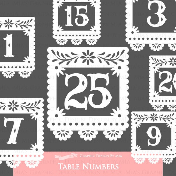 Papel Picado Table Numbers - Etsy