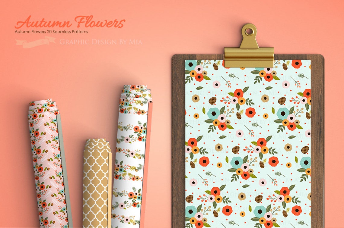 Flower Patterns, Flower Digital, Flowers Coral Red, Autumn Flowers ...