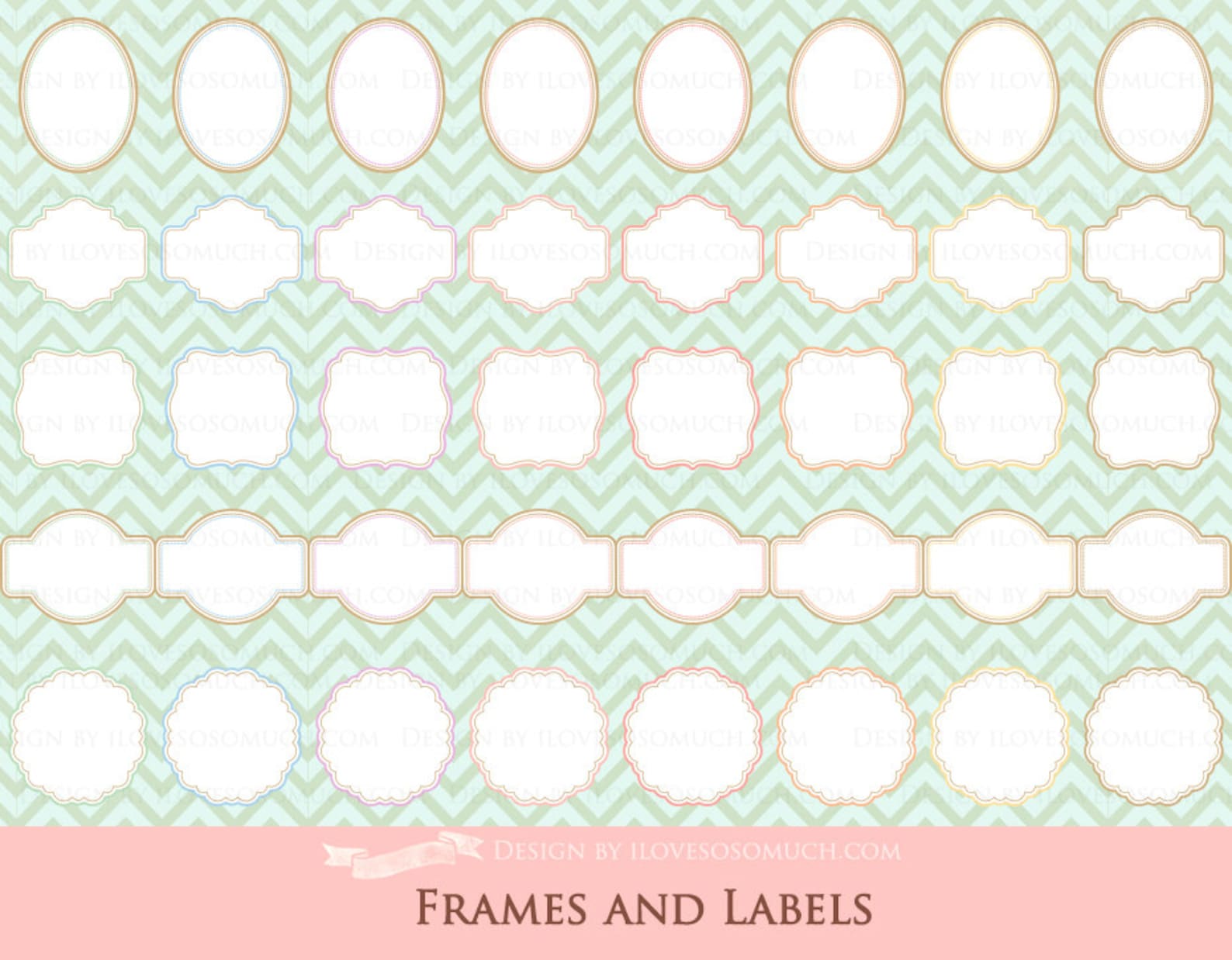 Frames and Labels Clip Art / Borders Clip Art Instant - Etsy