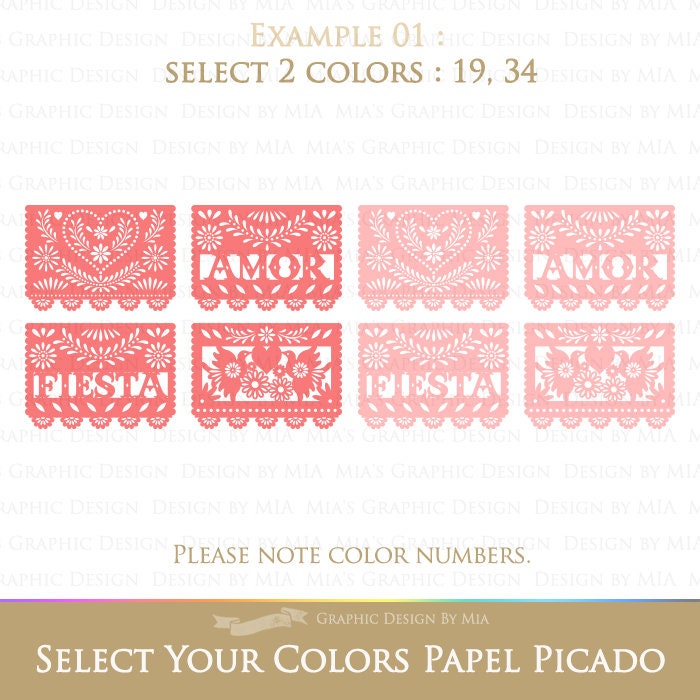 Digital Papel Picado / Set of 4 Papel Picado Clip Art / Select | Etsy