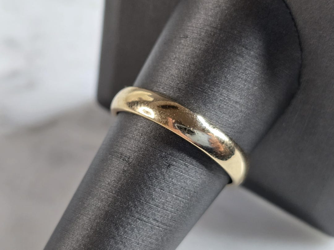 Mens Vintage Estate 14K Yellow Gold Goldman Band Wedding Ring 4.4g ...