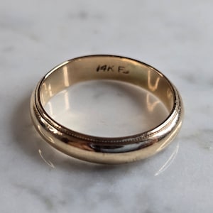 Mens Vintage Estate 14K Gold Frederick Goldman Band Wedding Ring 5.4g ...