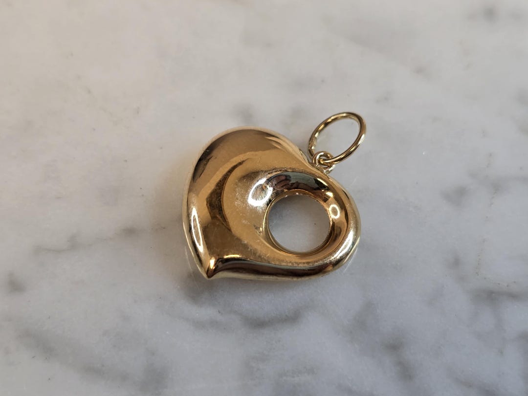 Womens Vintage Estate 18K Yellow Gold Heart Pendant 1.7g E7506 - Etsy