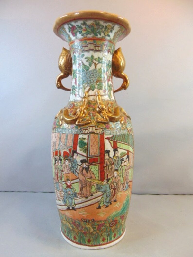 Vintage Antique Chinese Porcelain Famille Rose Vase - Etsy