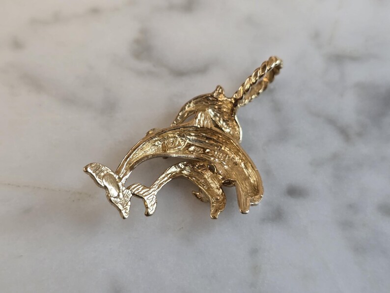 Womens Vintage Estate 14K Gold Michael Anthony Dolphin Pendant 3.3g ...