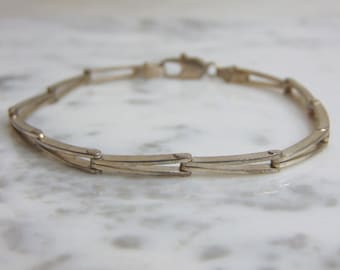 Vintage Sterling Silver Link Bracelet - Etsy