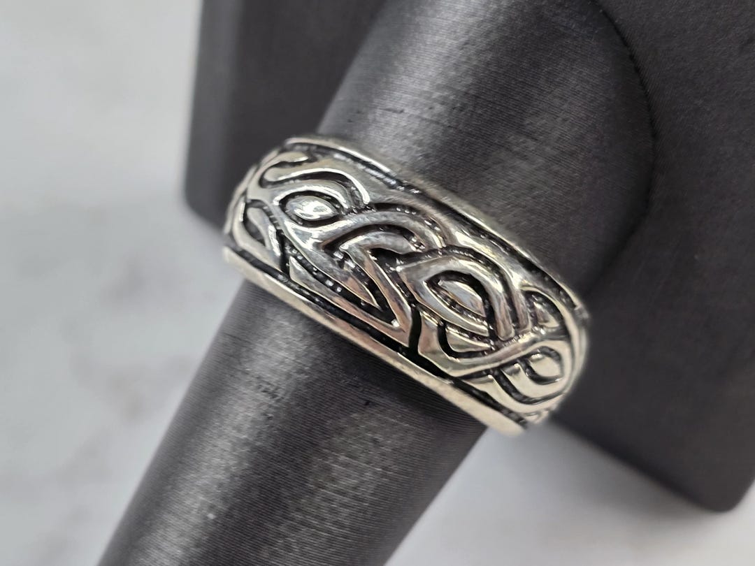 Mens Vintage Estate Sterling Silver Celtic Eternity Knot Ring 9.0g ...