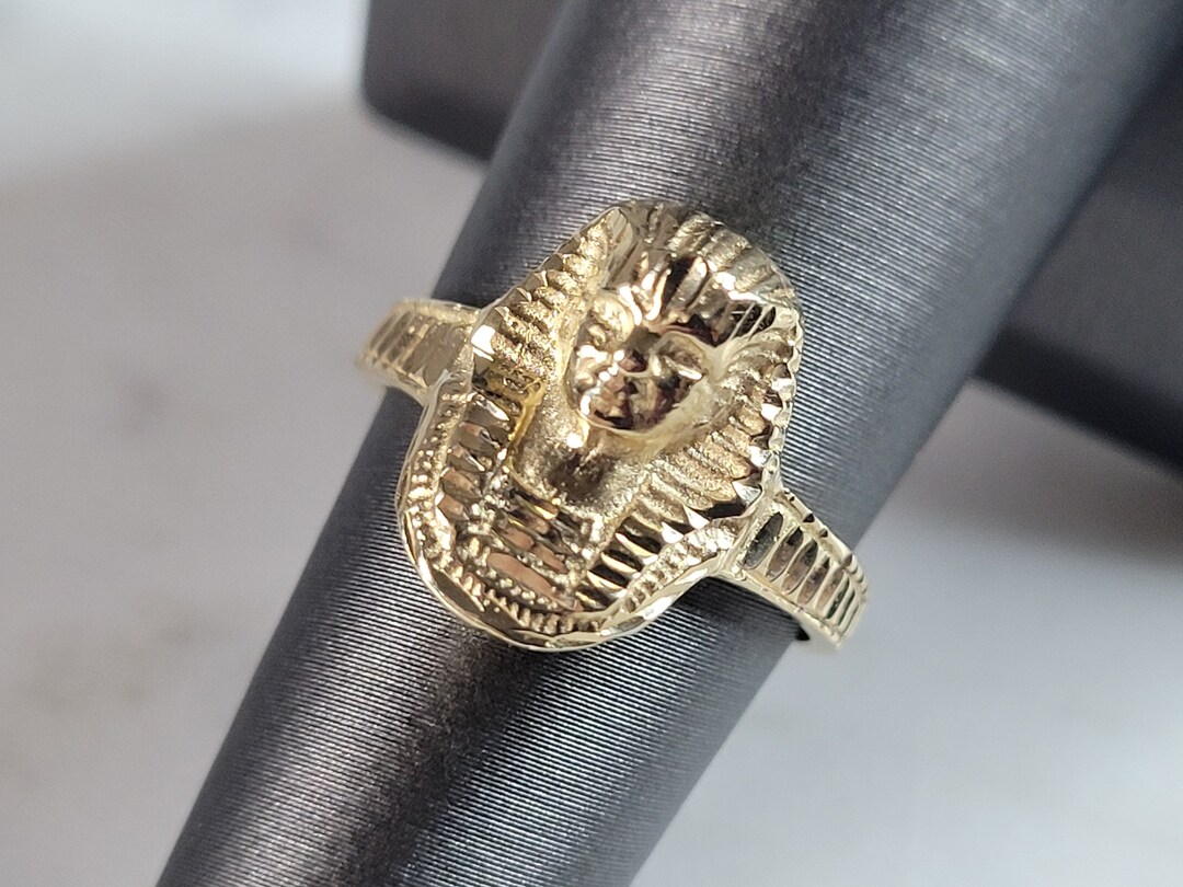 Womens Vintage 14k Gold Egyptian King Tut Pharaoh Ring 3.6g E6611 - Etsy