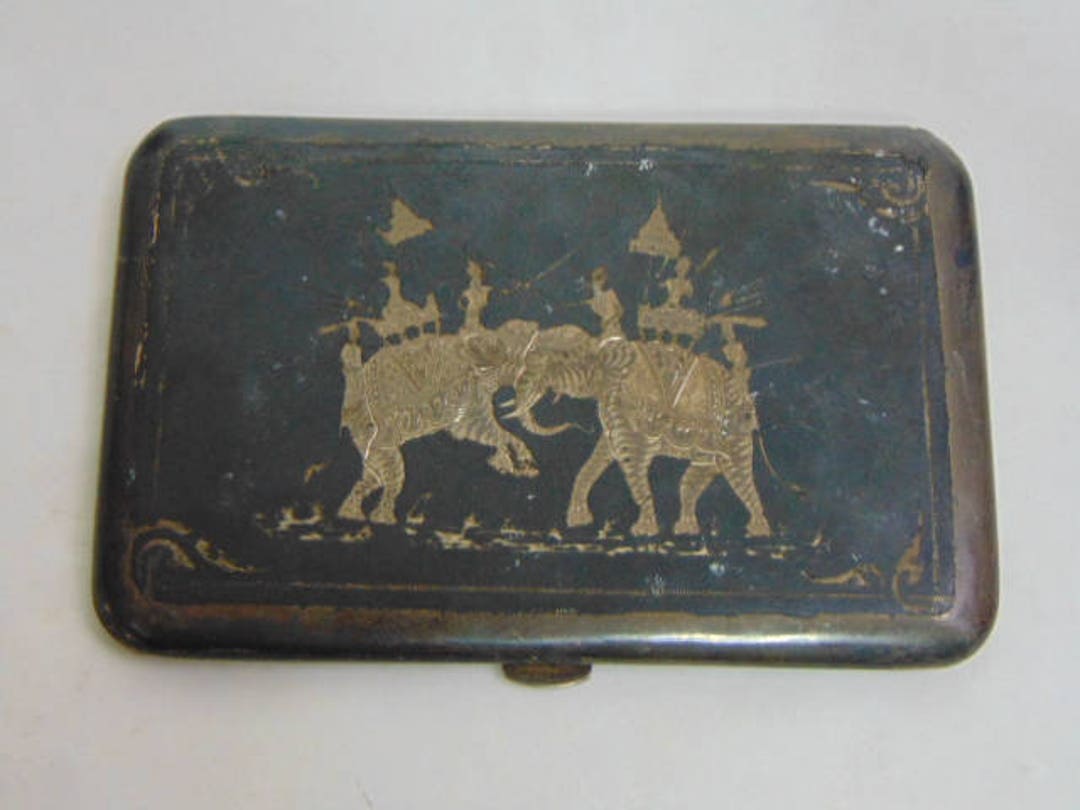 Vintage Estate .925 Sterling Silver Siam Cigarette Case, 132.1g E966 - Etsy