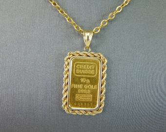 Credit suisse 1g fine gold 999.9 necklace store