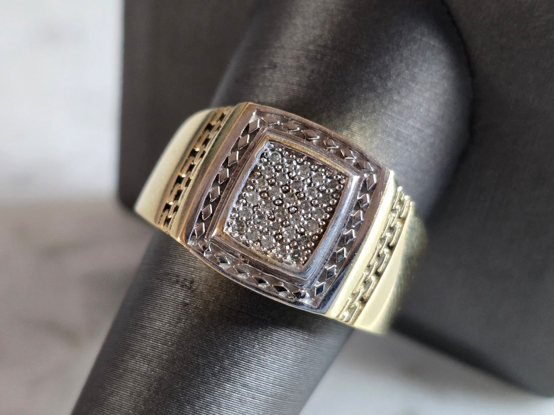 Mens Vintage Estate 10k Yellow Gold Diamond Ring 6.7g #E7206 - Etsy