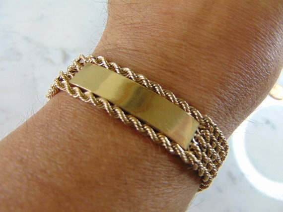 Womens 14k Yellow Gold ID Bracelet 37.6g E1704 Etsy